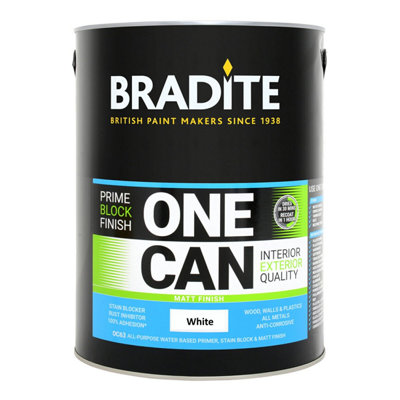 Bradite One Can Matt Multi-Surface Primer and Finish (OC63) 5L - White