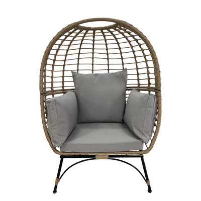 BRADWAY KD LEISURE STANDING CHAIR RATTAN OUTDOOR EGG CHAIR IN YELLOW