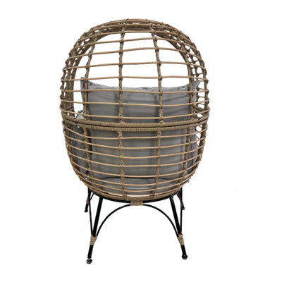 BRADWAY KD LEISURE STANDING CHAIR RATTAN OUTDOOR EGG CHAIR IN YELLOW