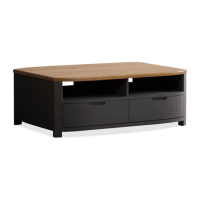 Brahms Oak and Charcoal Painted 4 Drawer Coffee Table at B&Q