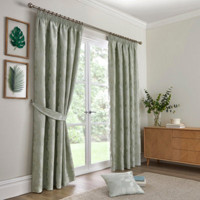 Bramford Woven Fully Lined Pair of Pencil Pleat Curtains | DIY at B&Q