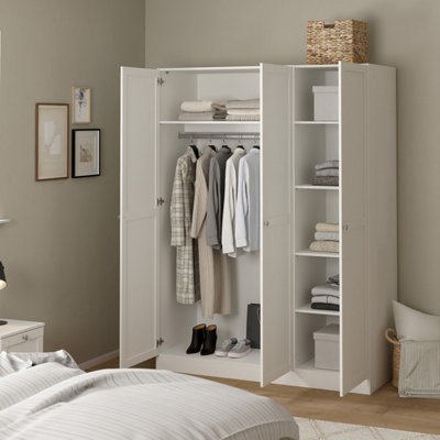 Brande Wardrobe with 3 Frame Doors in White