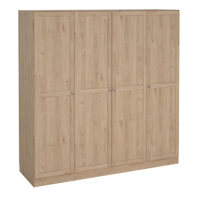 Brande Wardrobe with 4 Frame Doors in Jackson Hickory Oak | DIY at B&Q