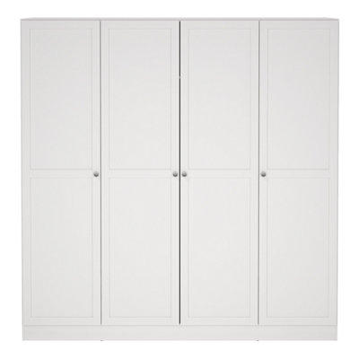 Brande Wardrobe with 4 Frame Doors in White