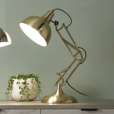 Brass Angled Task Table Lamp Study Desk Like | DIY at B&Q