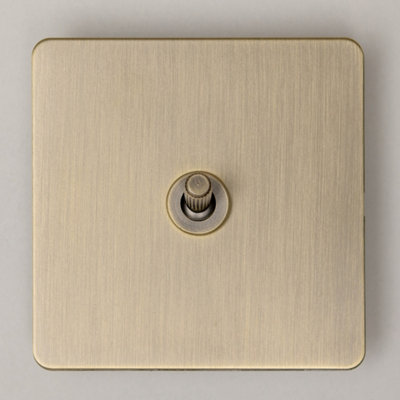 BRASS BEE Antique Brass 1 Gang 2 Way Toggle Switch Socket
