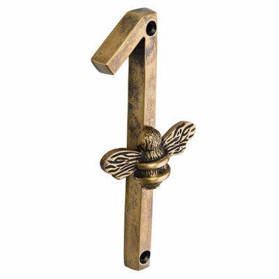 Brass bee Premium House Numbers with Bee in Heritage Finish 0-9 - 5 ...