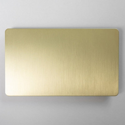 BRASS BEE Satin Brass Switches and Sockets - B Series Blank Plate 3X6