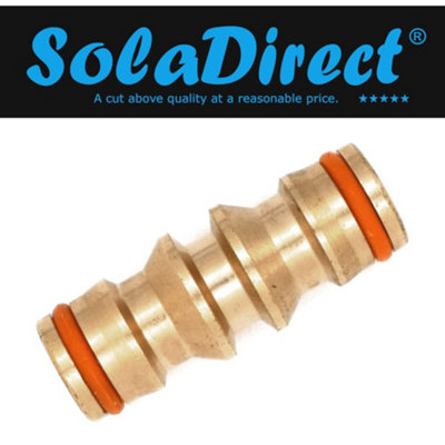 Brass Double Male Hose Connector Coupler Extender for Join Garden Hose ...