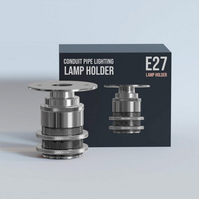 Brass E27 Batten Lamp Holder Light Fitting Threaded 20mm Conduit Pipe ...