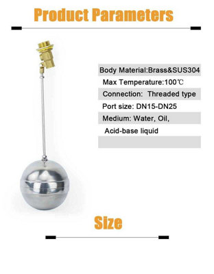 Brass Float Valve with SS201 Stem - Cold and Hot Water Tank Ball Valve ...
