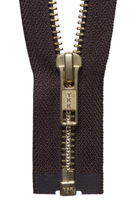 BRASS O/END ZIP 71CM - BRASS METAL OPEN END ZIP: 71CM: BROWN - YKK