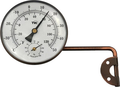 Shop Brass Outdoor Thermometer Hygrometer With Stylish Dial Design ...