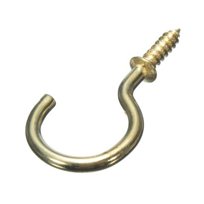 Brass Plated Cup Hooks Screw In 32mm Pack of 50 for Wood Cabinets ...