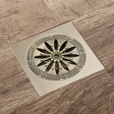 Brass Shower Drain, Square Floor Siphon Anti Odor Shower Grate for ...
