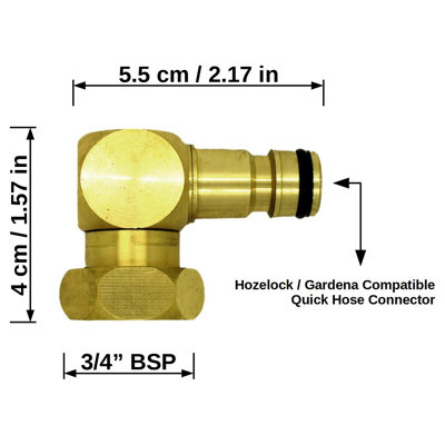 Brass Snap-On Hose Lock Revolving Elbow with Female Thread 3/4" BSP ...