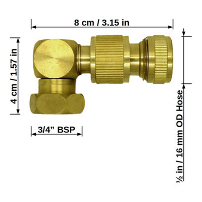 Brass Snap-On Hose Lock Revolving Elbow with Female Thread 3/4" BSP ...