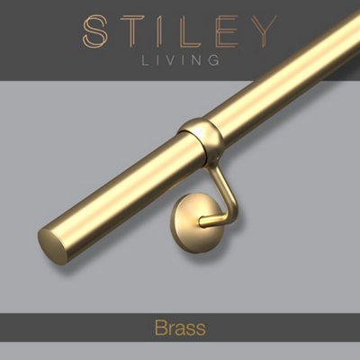 Brass Stair Handrail Kit - 2.4m X 40mm | DIY at B&Q
