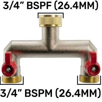 Brass Tap Connector Splitter 2 3 4 Way Valve Adaptor Fitting Garden ...