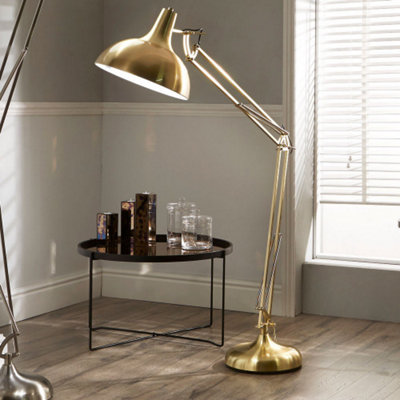 Brass Task Floor Lamp Adjustable Floor Lights | DIY at B&Q