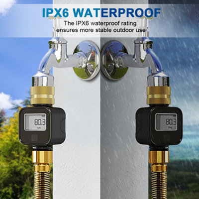 Brass Threaded Water Flow Meter, Measures Gallons/Liters and Flow Rate ...