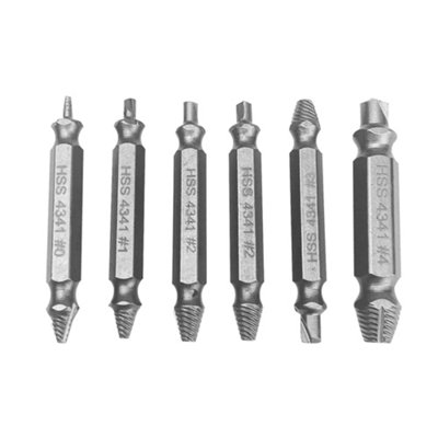 Brave Tools Pack Of 6 Damaged Screw Extractor Drill Bits Tool Set ...