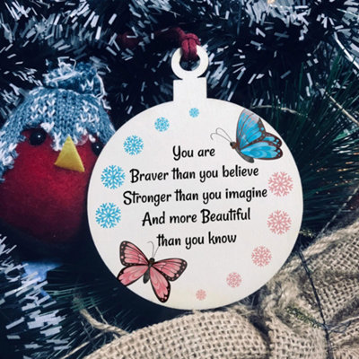 Braver Stronger More Beautiful Hanging Bauble Decoration | DIY at B&Q