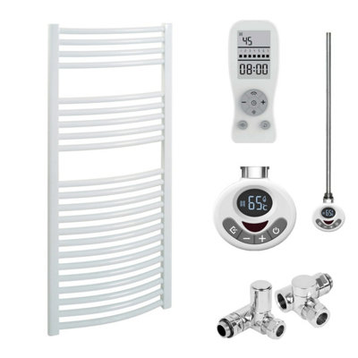Bray Dual Fuel Thermostatic Electric Heated Towel Rail With Timer ...