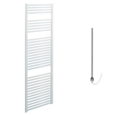 Bray Electric Heated Towel Rail, Prefilled, Straight, White - W500 x ...