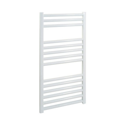 Bray Heated Towel Rail For Central Heating, Straight, White - W500 x ...