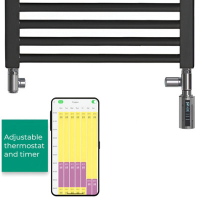 Bray Wifi Dual Fuel Heated Towel Rail With Thermostat, Timer, Straight ...