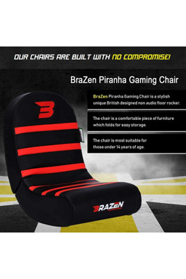 BraZen 18115 Piranha Floor Rocker Red & Black Gaming Chair
