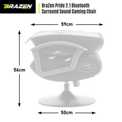 BraZen Pride 2.1 Bluetooth Surround Sound Gaming Chair - White