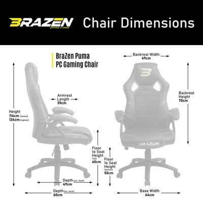 BraZen Valor Mid Back PC Gaming Chair- Red