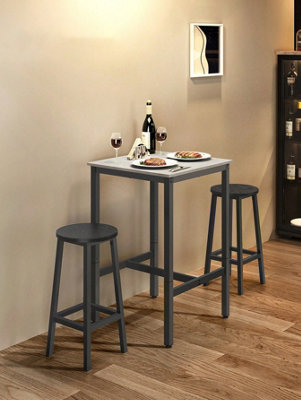 Breakfast Bar, Square Tall Bar Table, Heavy-Duty Steel Frame, 60 X 60 X ...