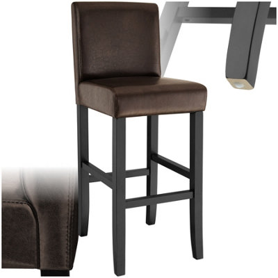 Breakfast bar stool made of artificial leather - brown | DIY at B&Q