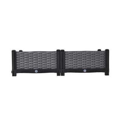 Breeins 120cm W Grey Plastic Raised Garden Bed Planter Box