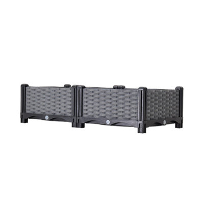Breeins 120cm W Grey Plastic Raised Garden Bed Planter Box