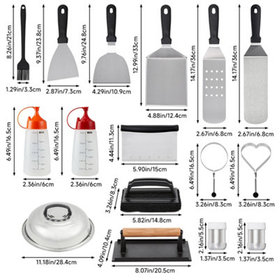 Breeins 17Pcs Griddle Accessories Kit Stainless Steel Flat Top ...