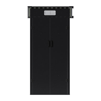 Breeins Black Pent Outdoor Metal Shed Garden Storage Shed for Patio 3 x 2FT