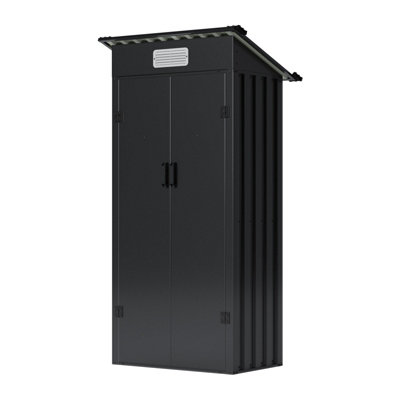 Breeins Black Pent Outdoor Metal Shed Garden Storage Shed for Patio 3 x 2FT