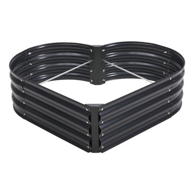 Breeins Metal Garden Bed Heart-shaped Galvanised Steel Raised Garden Bed