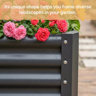 Breeins Metal Garden Bed Triangular Galvanised Steel Raised Garden Bed