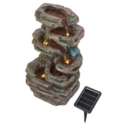 Breeins Naturalistic Rock Solar-Powerd Water Feature Outdoor Garden ...