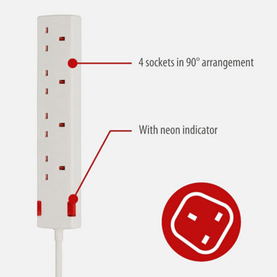 Brennenstuhl 10 Metre Extension Lead - 4 Sockets Power Strip