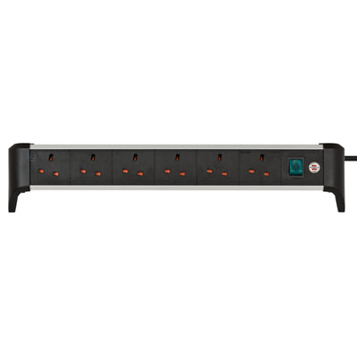 Brennenstuhl Alu-Office-Line Desktop Extension Lead Office Extension ...