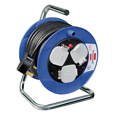 Brennenstuhl Compact Cable Reel 3 Way Extension Reel - Heavy Duty 15 ...