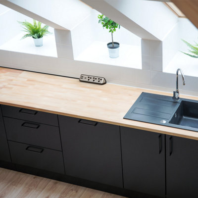 Brennenstuhl Estilo Corner Extension Lead With USB - Stainless Steel ...