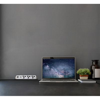 Brennenstuhl Estilo Corner Extension Lead With USB - Stainless Steel ...