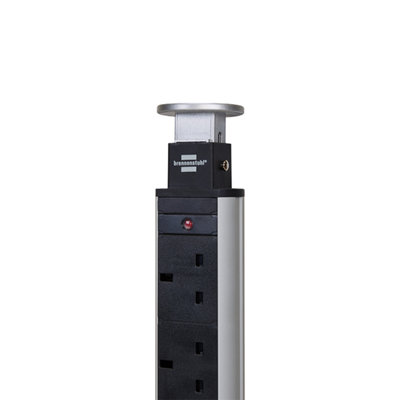 Brennenstuhl Tower Pop-Up Retractable Extension Lead with USB Ports